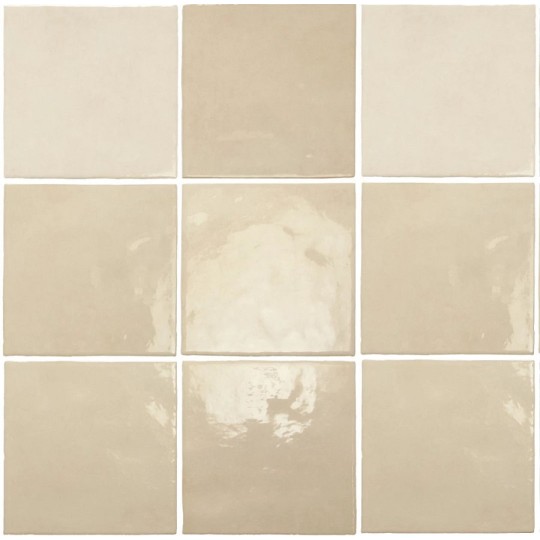 Carrelage imitation zellige carré beige brillant – Carrelage Malem Ochre