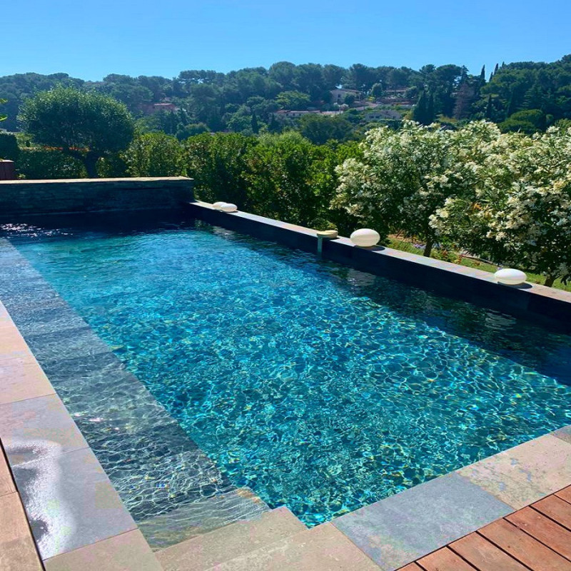 carrelage effet ciment 15x15 cm pour piscine | concept mosaique