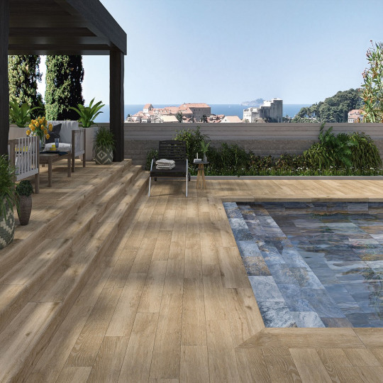 Carrelage imitation bois ALBAR ROBLE 20x120 | Concept Mosaïque