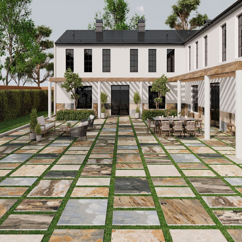 Dalle sur plots pour une terrasse - Concept Mosaïque (2)