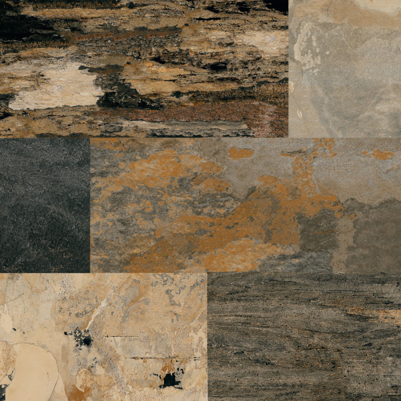 Dalles sur plot 61x61 effet pierre antidérapantes R11 | concept mosaique