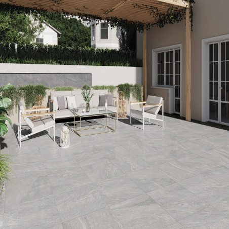 Dalles sur plot 61x61 effet pierre antidérapantes R11 | concept mosaique