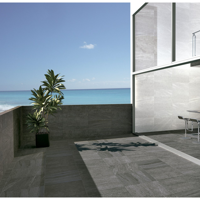 Dalles sur plot 61x61 effet pierre antidérapantes R11 | concept mosaique