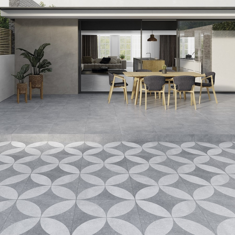 Dalles sur plot 61x61 effet pierre antidérapantes R11 | concept mosaique